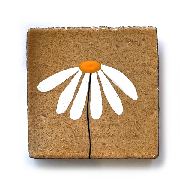Klopper Single Daisy Hand Painted Tile - Single Daisy - AGWA Design Store